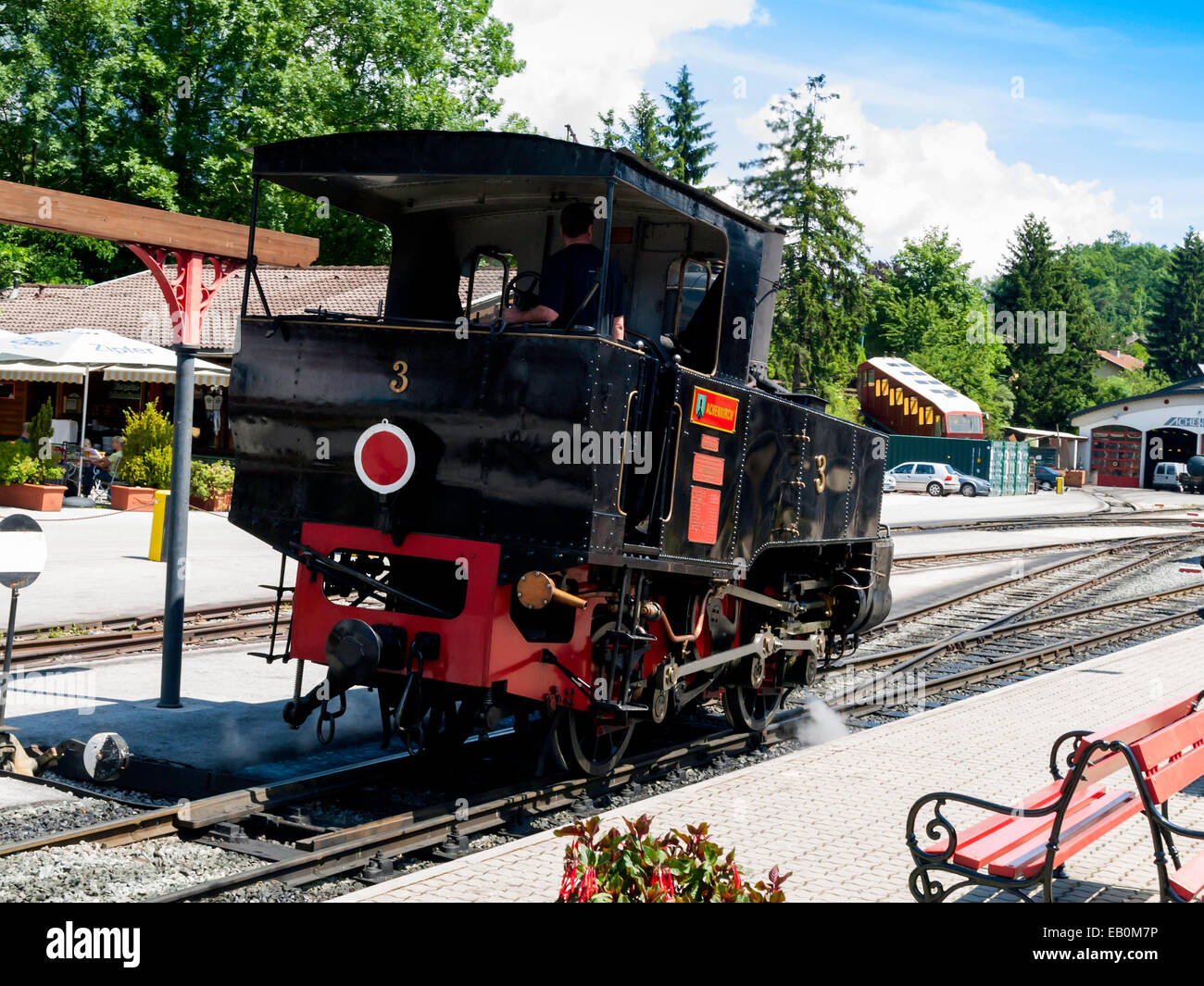 A steam locomotive engine at Jenbach the lower terminal of the rack ...