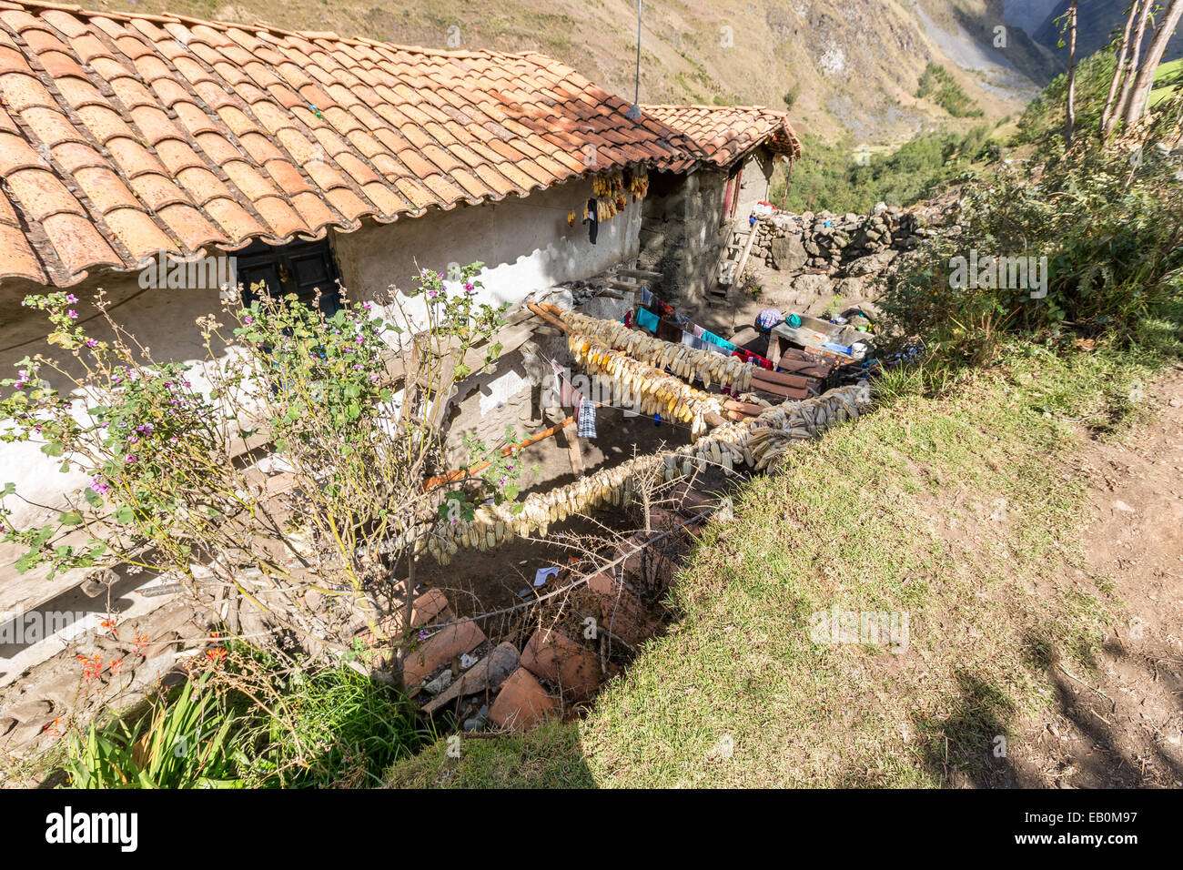 Peruvian house on Santa Cruz trek, Cordillera Blanca, Andes, Peru ...