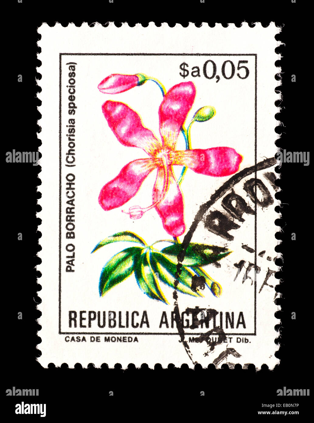 Postage stamp from Argentina depicting silk floss tree flowers (Ceiba ... Postage stamp from Argentina depicting silk floss tree flowers (Ceiba ...