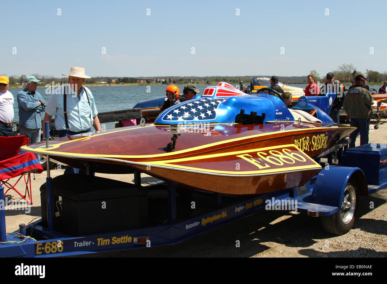 Vintage Hydroplane Race Boat E686 Helter Skelter. 2014 APBA, American ...