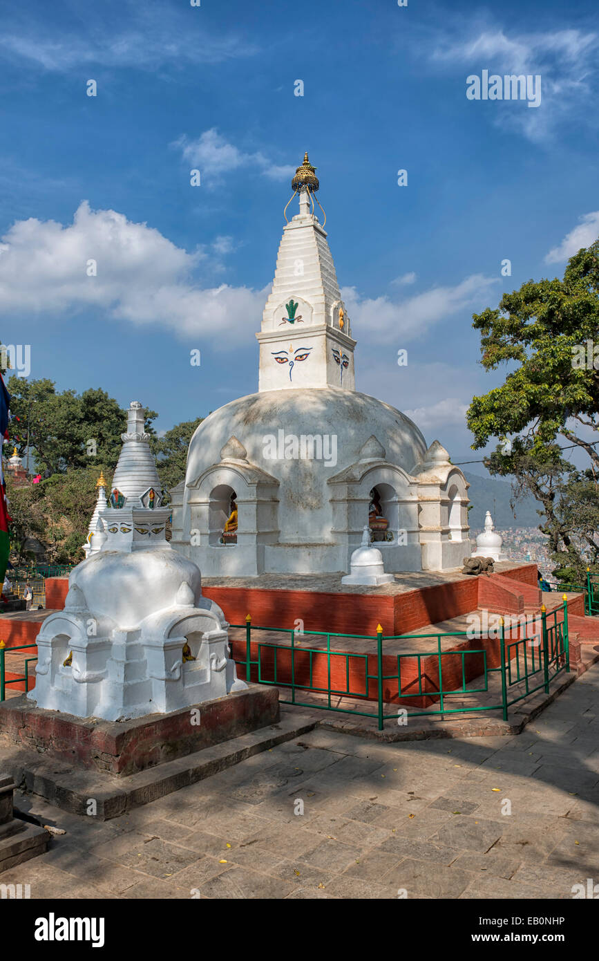 Swayambhu Stupa at Monkey Temple in Kathmandu Valley, Nepal Stock Photo ...