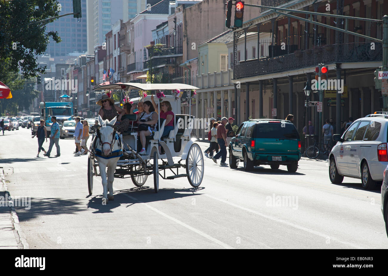 Famous Decatur Street in the French Quarter New Orleans USA Stock Photo ...