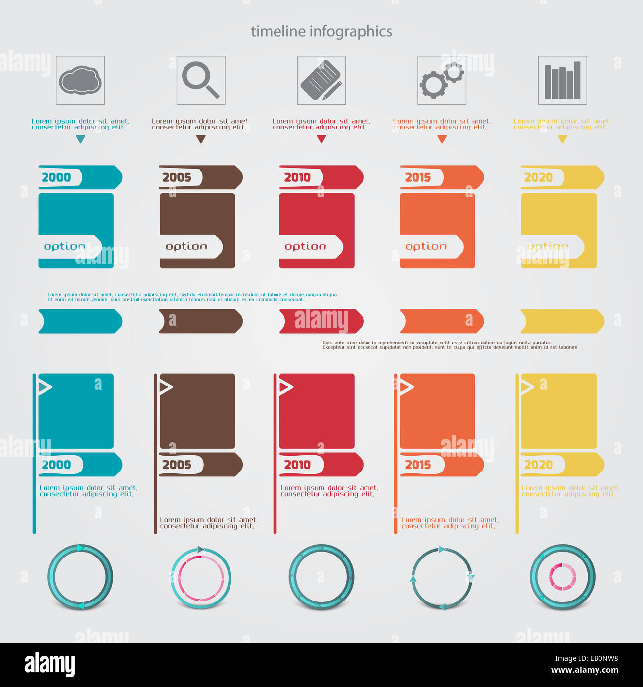 new set of timeline infographic icons. vector graphic design Stock ...