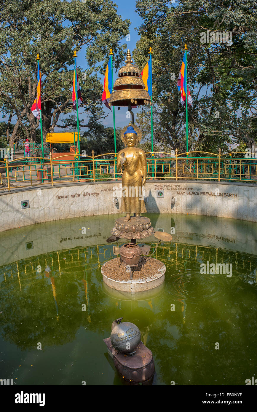 World Peace Pool at Monkey Temple in Kathmandu Valley, Nepal Stock ...