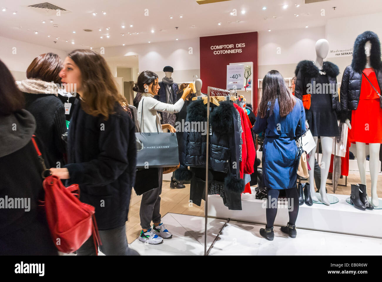 Paris, France, Women Shopping inside French Department Store, Galeries ...