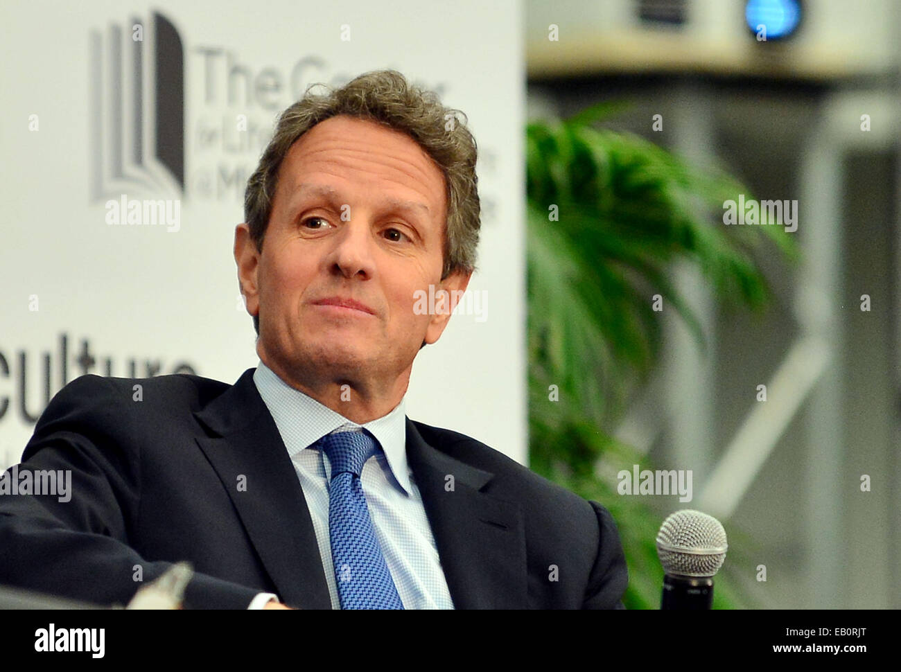 Timothy Geithner speaks with Bloomberg Television reporter Julianna ...