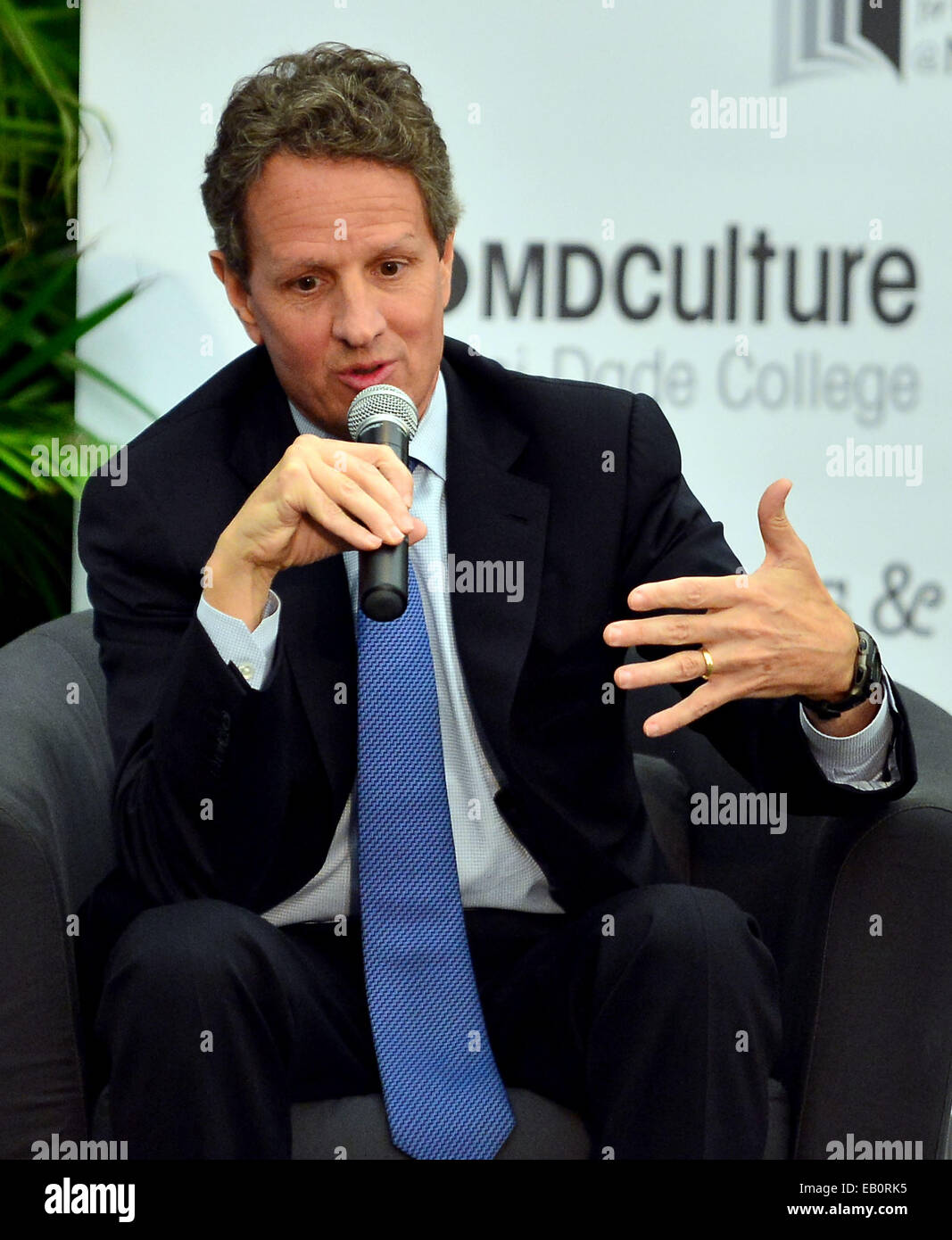 Timothy Geithner speaks with Bloomberg Television reporter Julianna ...