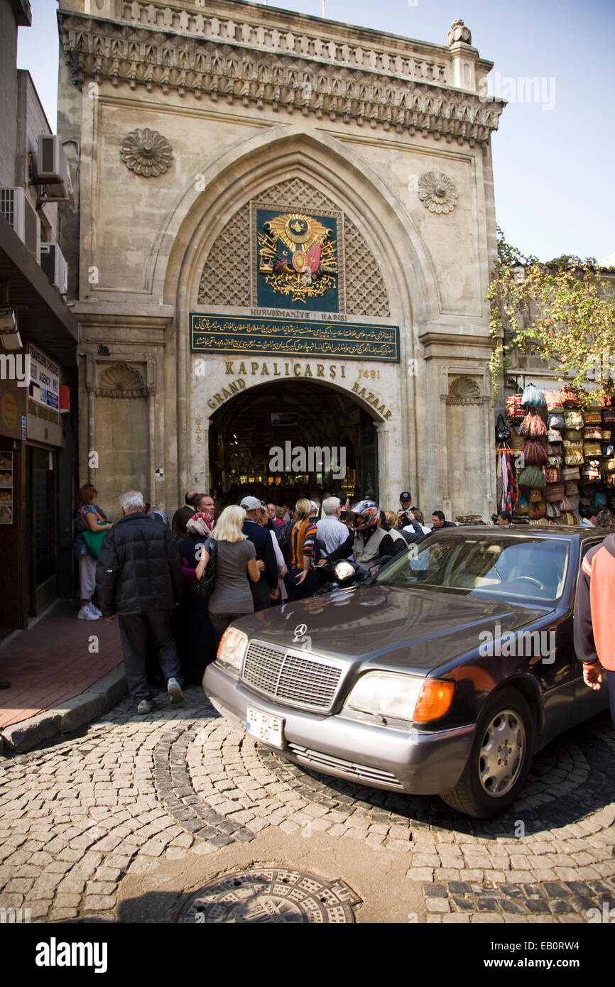 Entrance to the Grand Bazaar, the legendary and labyrinthine medieval ...