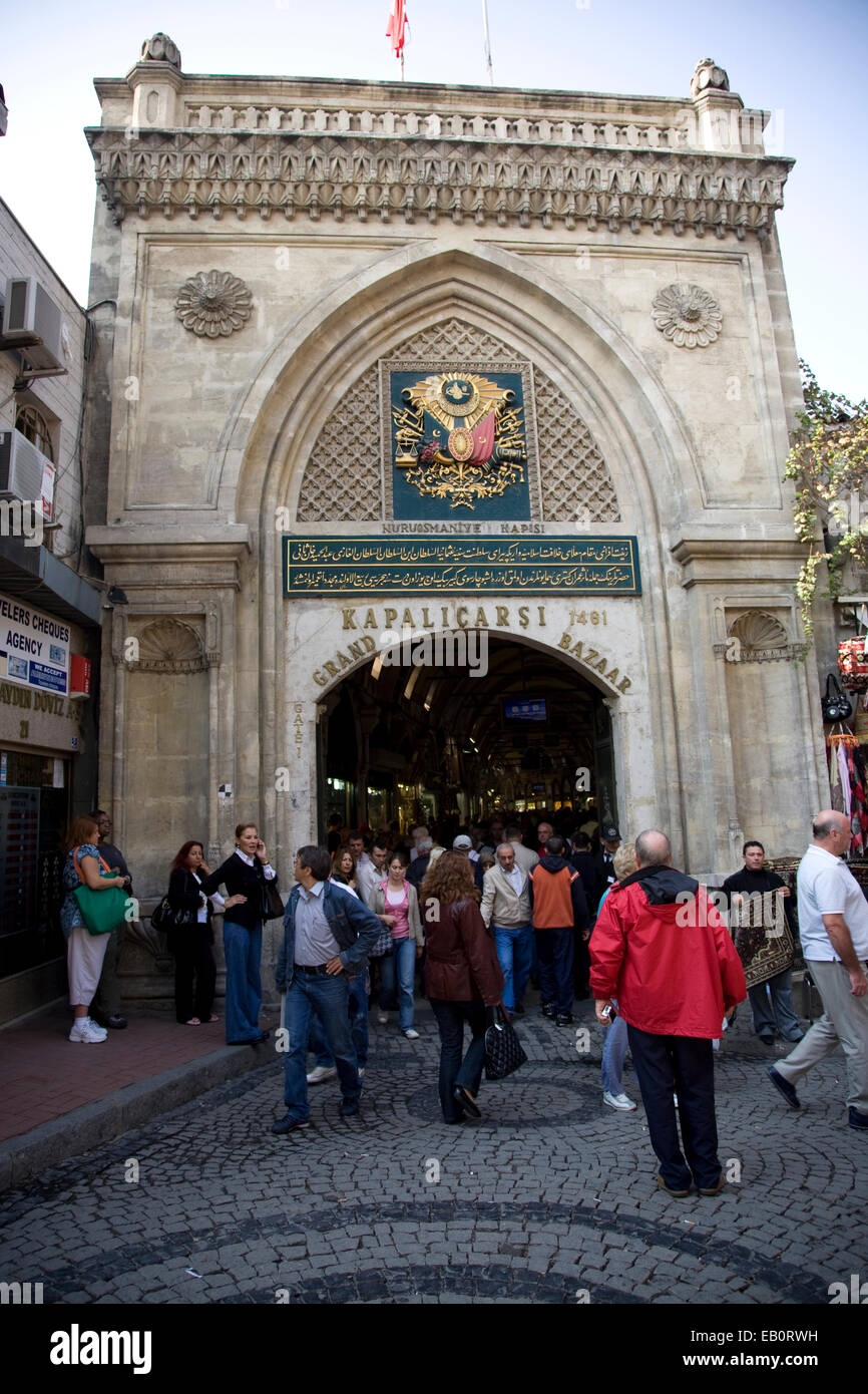 Entrance to the Grand Bazaar, the legendary and labyrinthine medieval ...