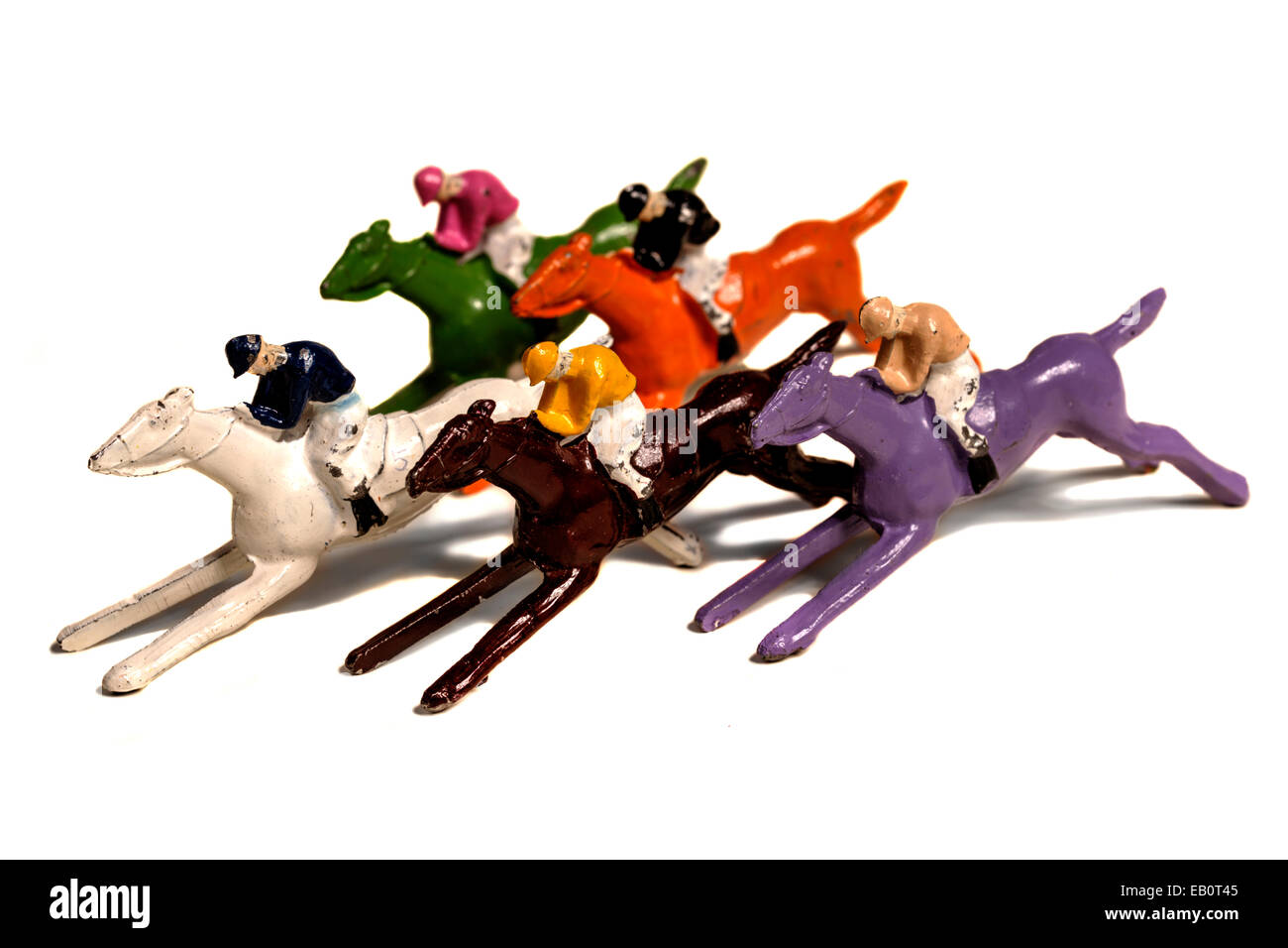 Lead horses from a nineteen twenties horse racing game Stock Photo - Alamy