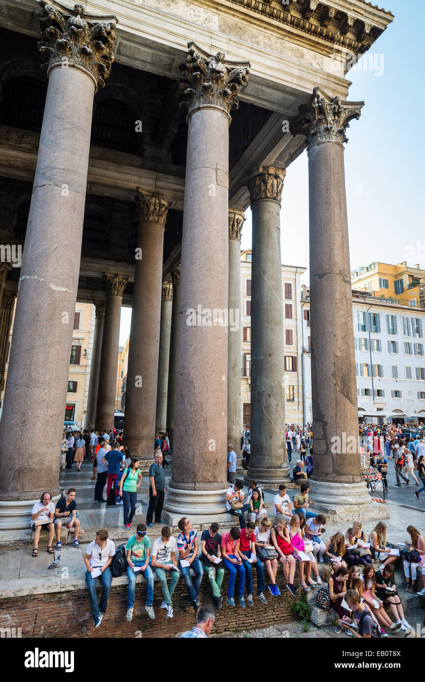 Tourists outside Pantheon Rome Italy, Europe Stock Photo - Alamy