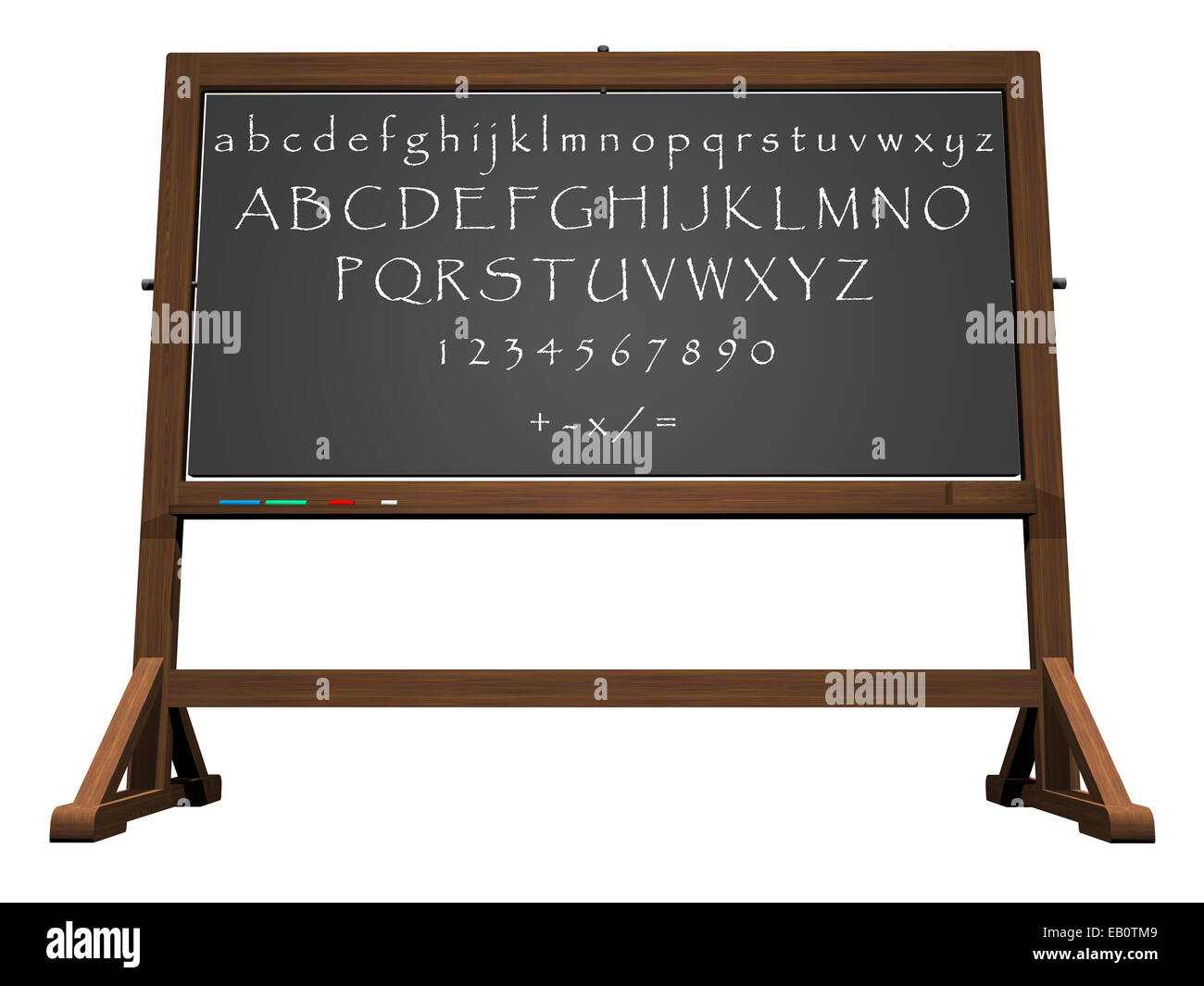 School blackboard alphabet and mathematics isolated in white background ...