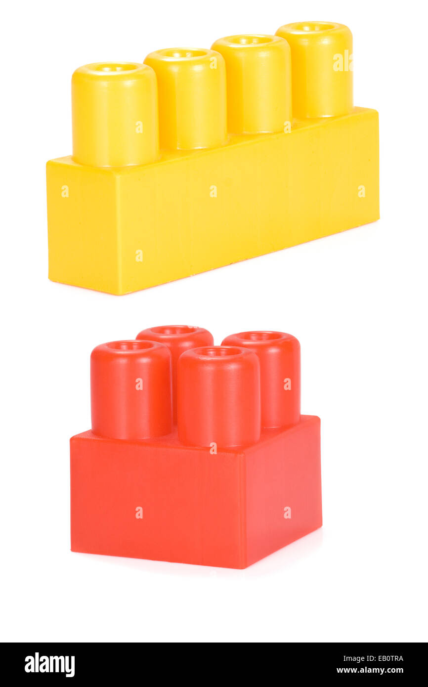 colorful plastic bricks isolated on white background Stock Photo - Alamy