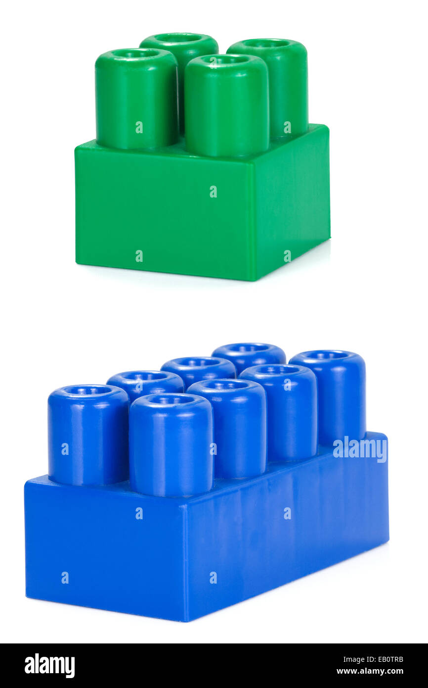 colorful plastic bricks isolated on white background Stock Photo - Alamy