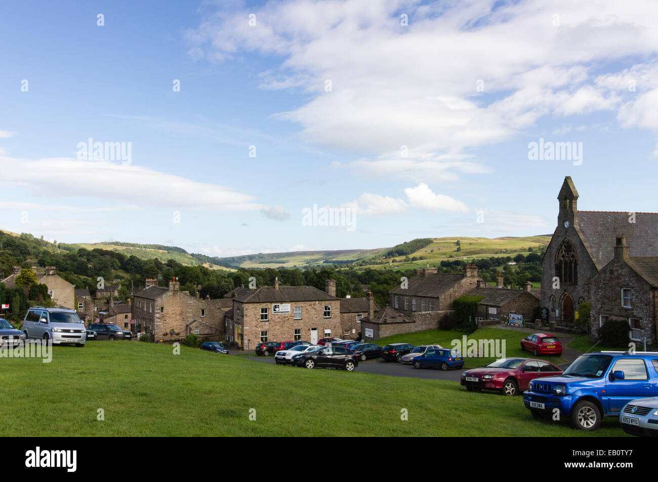 Reeth village centre Swaledale, Yorkshire dales Stock Photo - Alamy