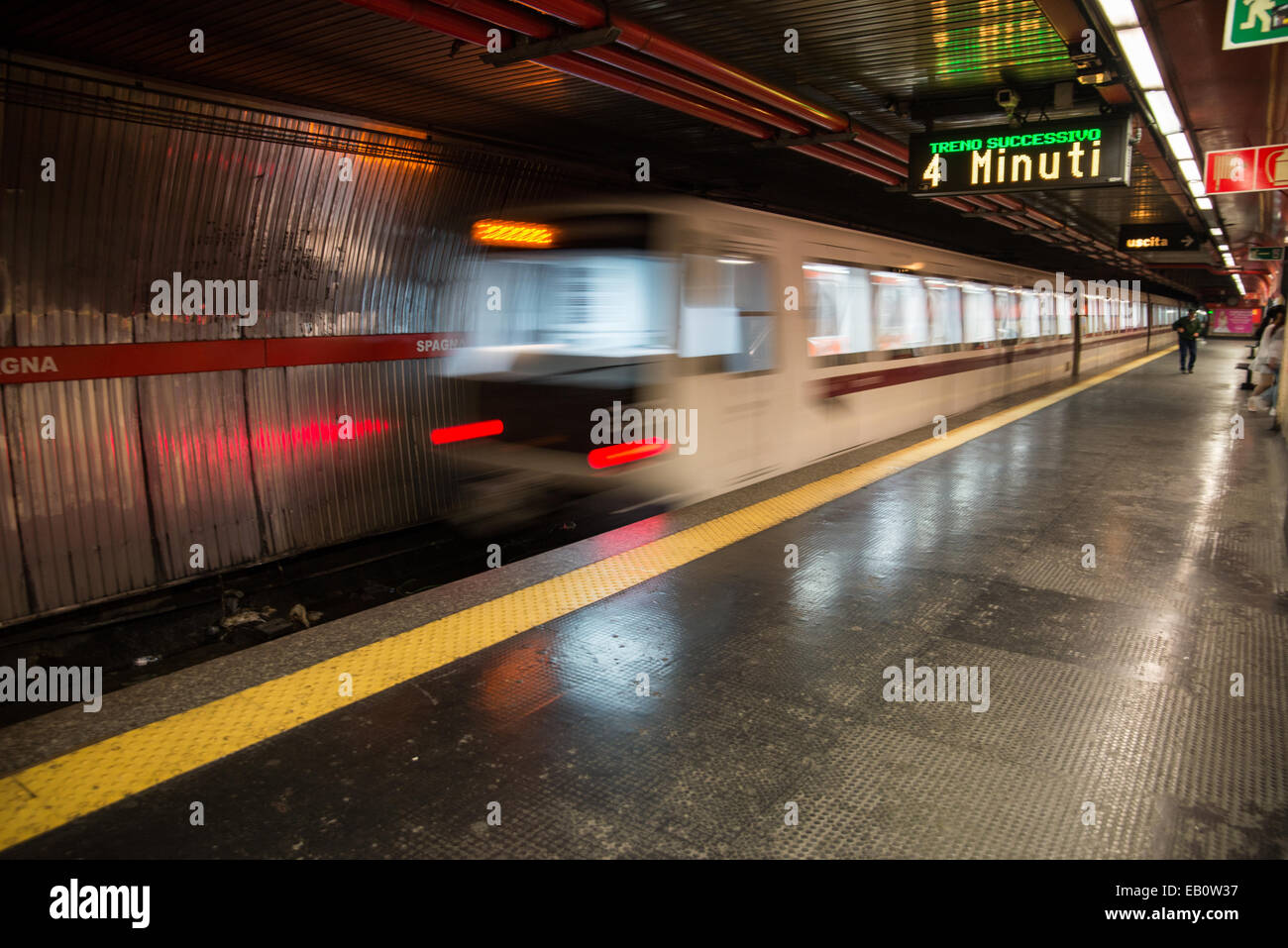 Metro train at station, Rome Italy, Europe Stock Photo - Alamy