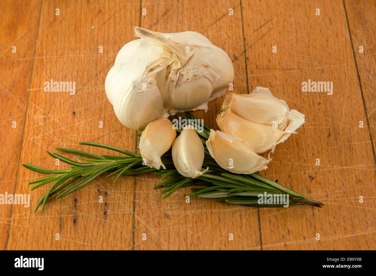 Cooking ingredients, garlic and rosemary Stock Photo - Alamy