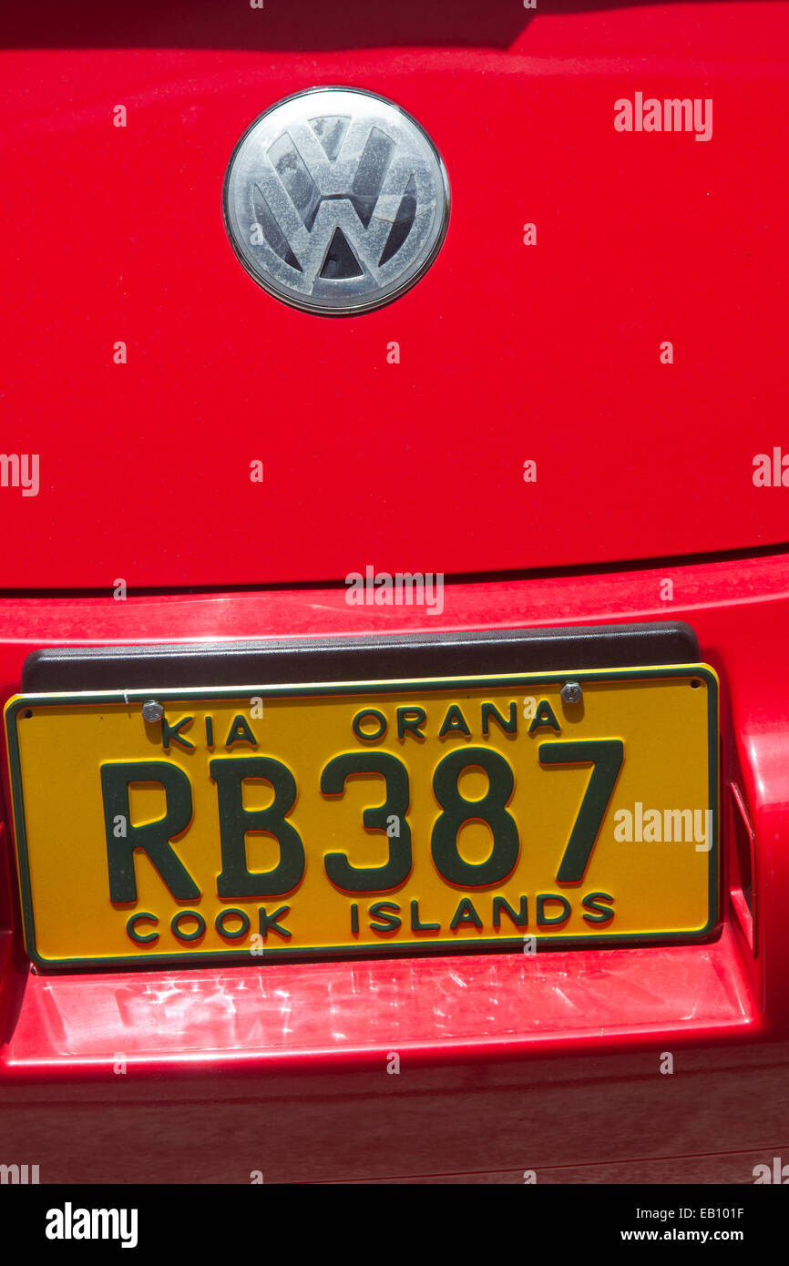 Cook Islands licence plate Stock Photo - Alamy