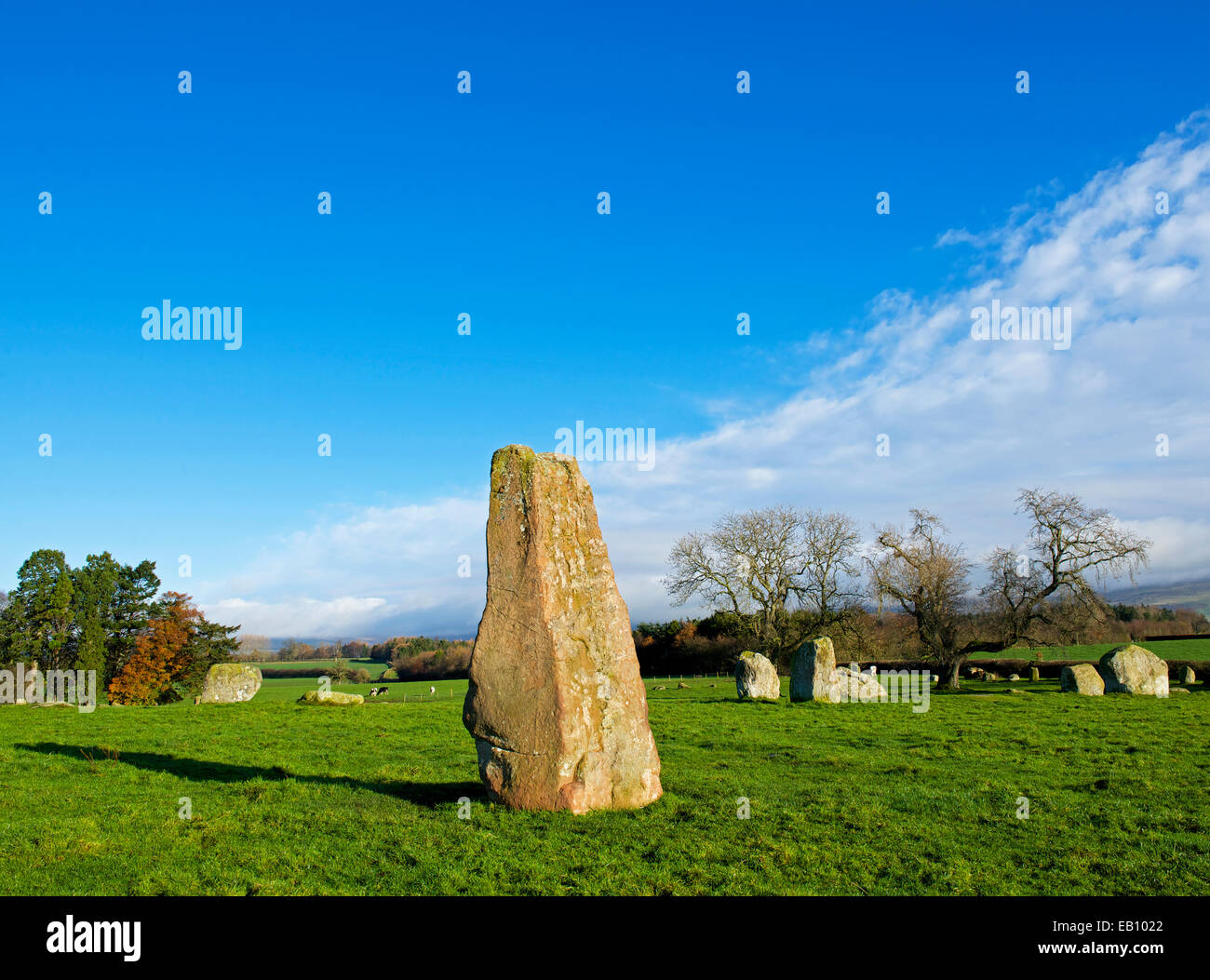 Long Meg and her Daughters, a stone circle in the Eden Valley, Cumbria ...