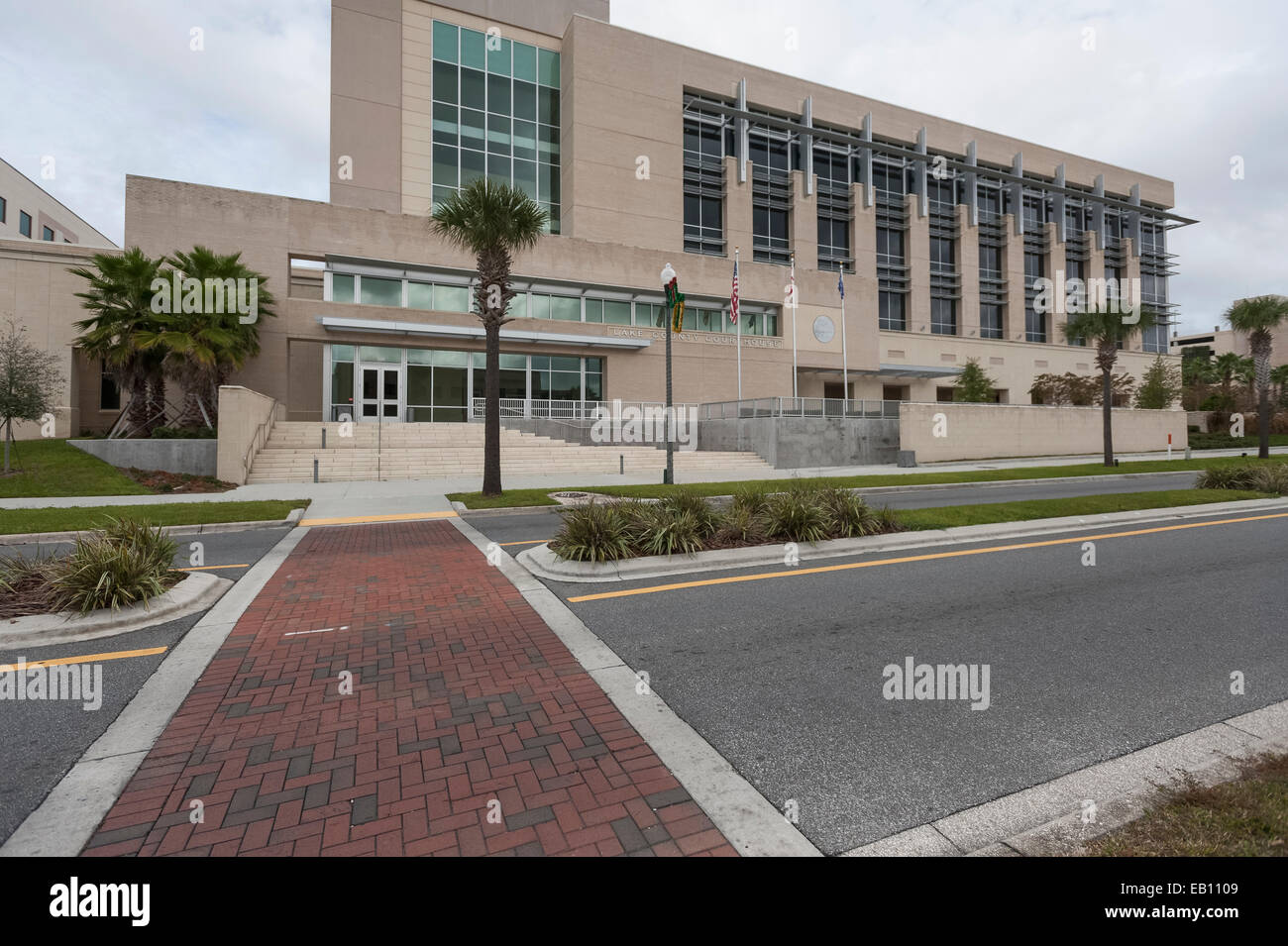 Newly constructed Lake County Courthouse Entrance Tavares Florida USA ...