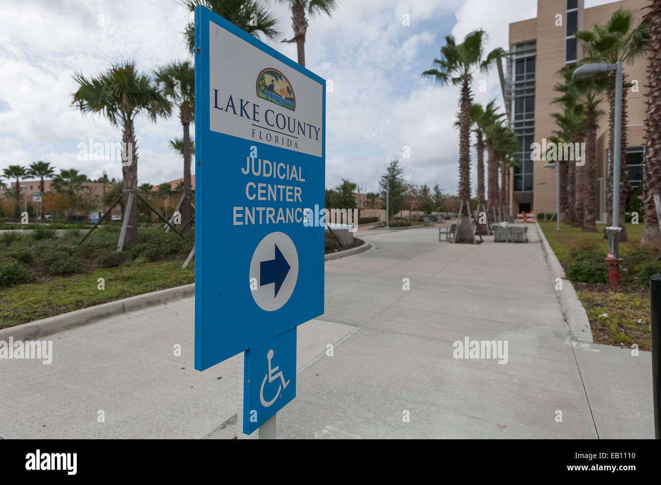 Judicial Center Tavares Lake County Florida USA Entrance Sign Stock ...