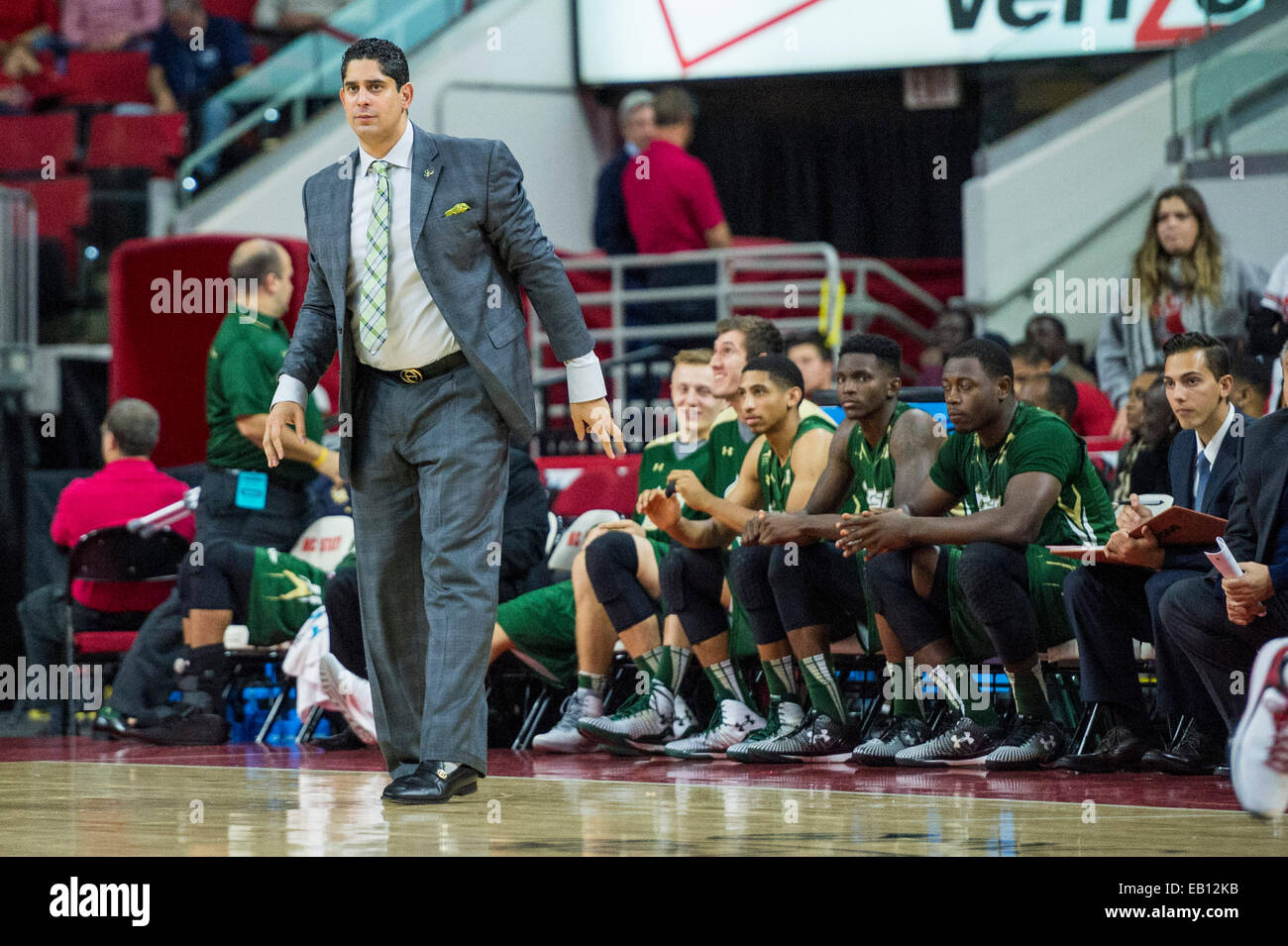 Raleigh, NC, USA. 23rd Nov, 2014. USF Head Coach Orlando Antigua during ...