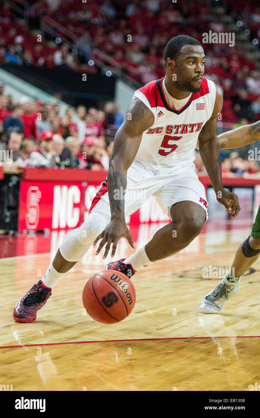 Raleigh, NC, USA. 23rd Nov, 2014. NC State G Desmond Lee (5) during the ...