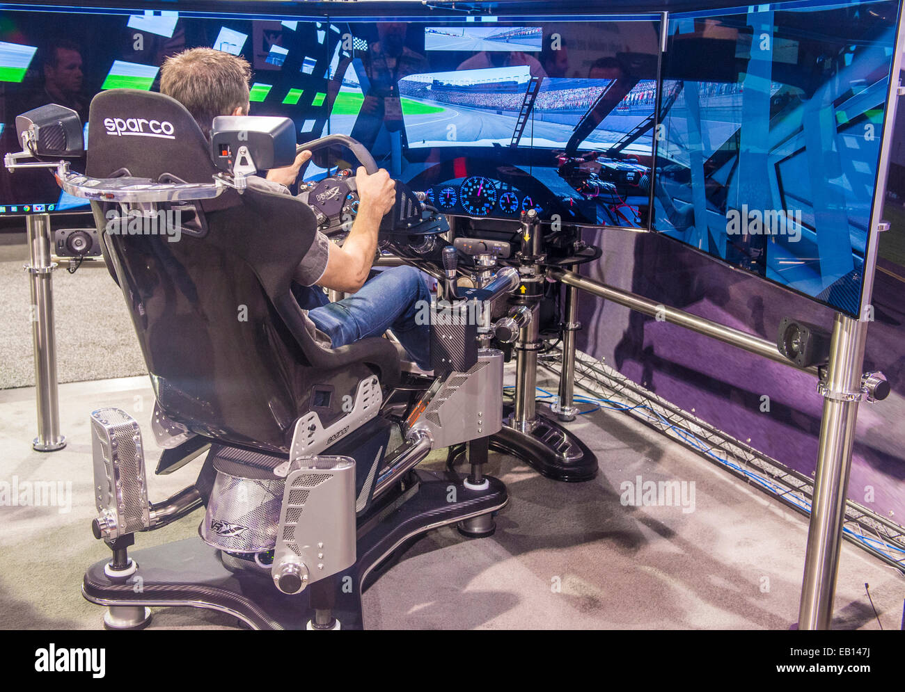 Race car Simulator at the SEMA Show in Las Vegas Stock Photo - Alamy