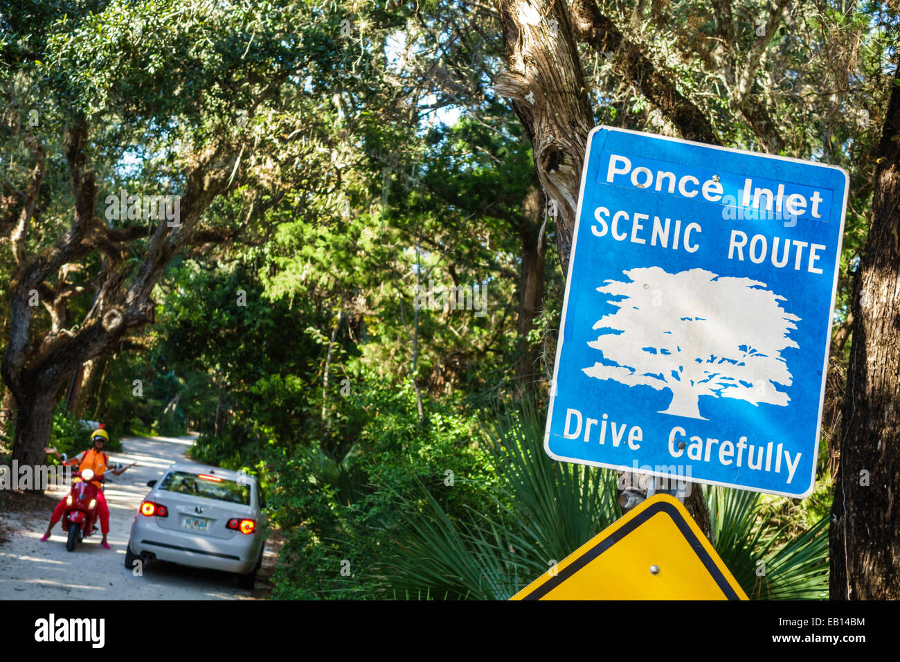 Daytona Beach Florida,Ponce Inlet water Scenic highway Route,sign,logo ...