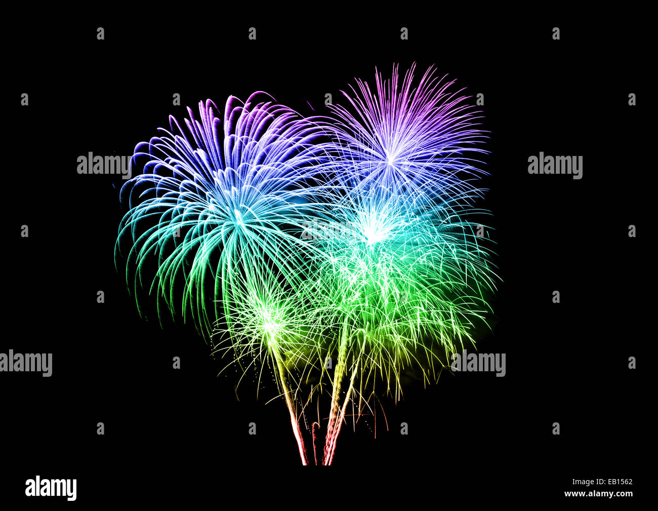 beautiful fireworks over sky at the night Stock Photo - Alamy