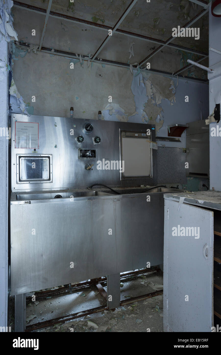 A dark room for developing X-rays in an abandoned hospital. Ontario ...