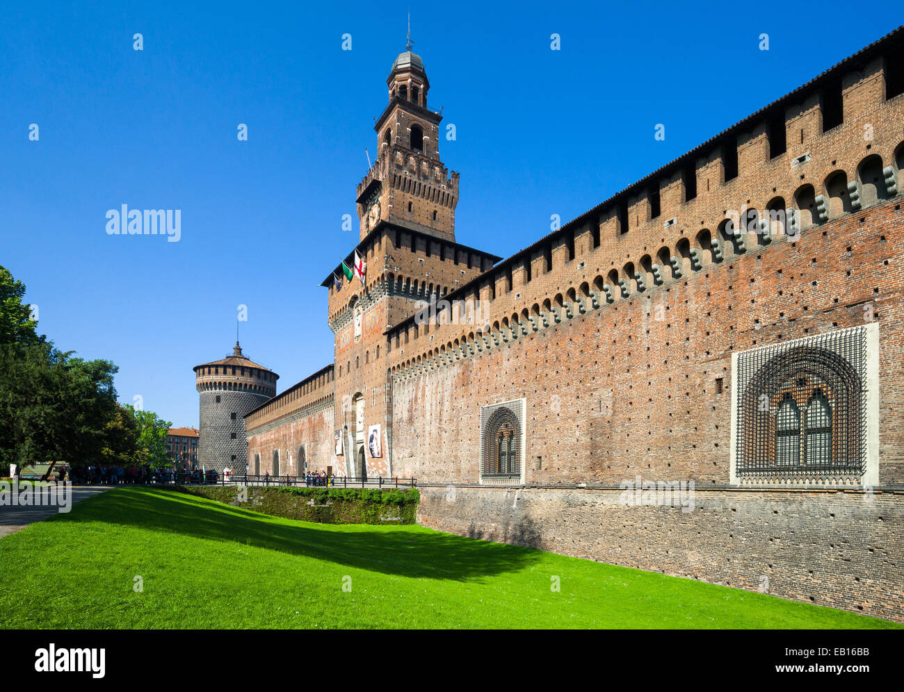 Wall of the sforzesco castle hi-res stock photography and images - Alamy