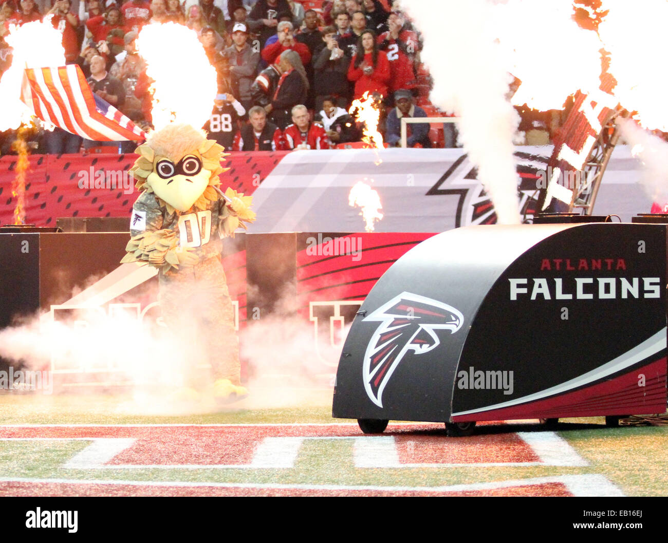 Atlanta, Georgia, USA. 23rd Nov, 2014. Freddie the Falcon of the ...