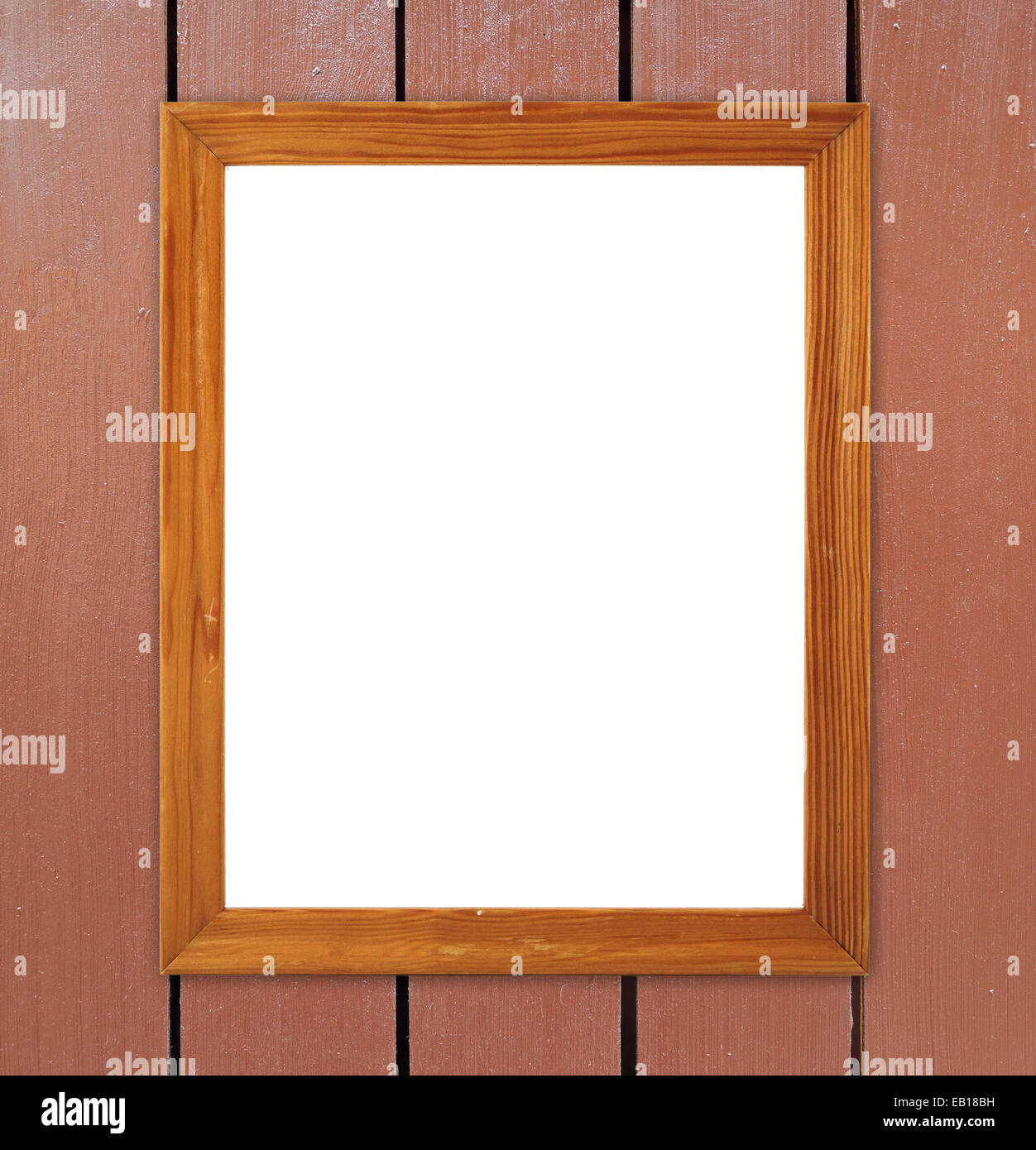 blank wood frame on wood wall background Stock Photo - Alamy