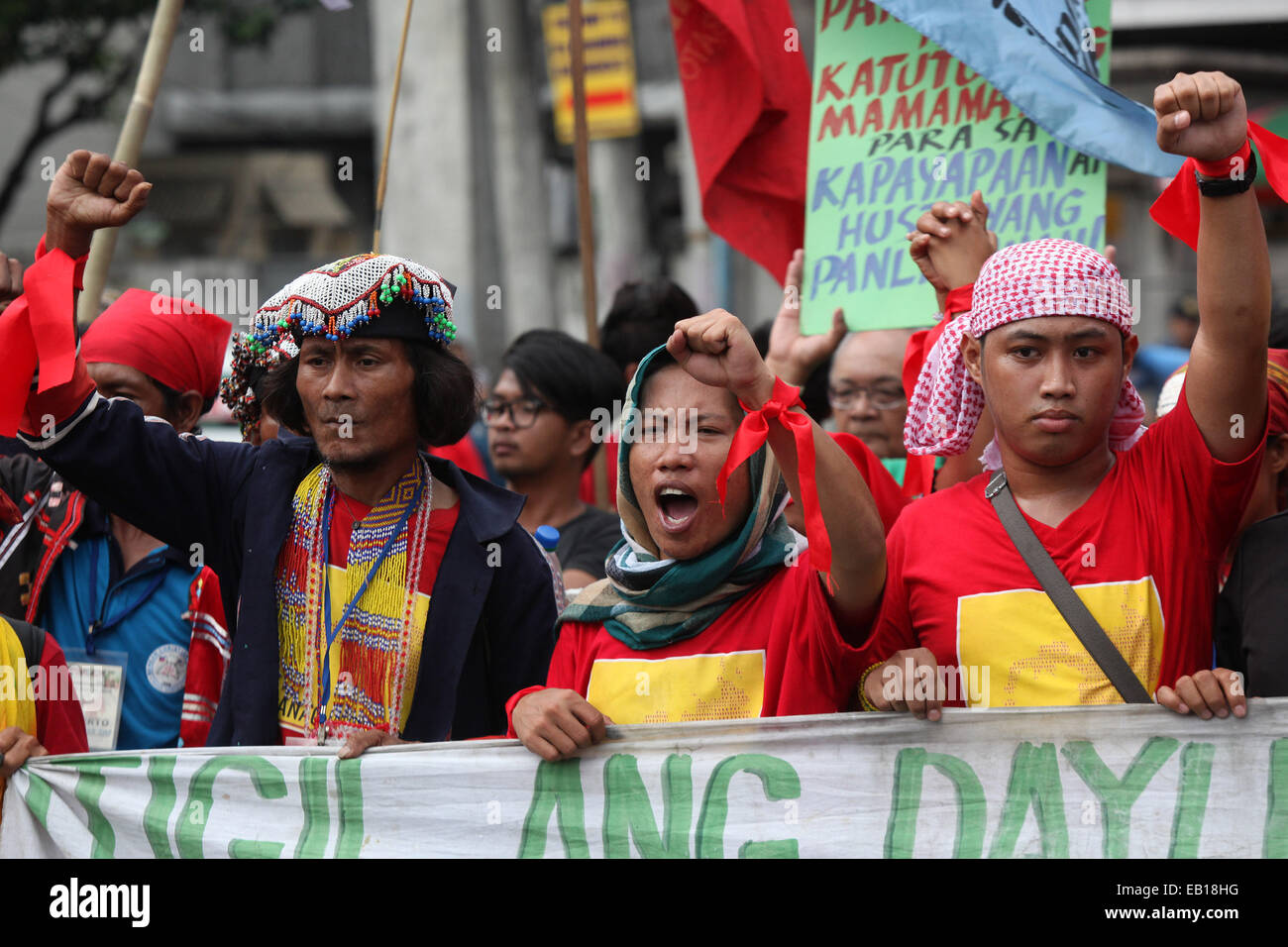 Manila, Philippines. 24th Nov, 2014. Indigenous people attend a rally ...