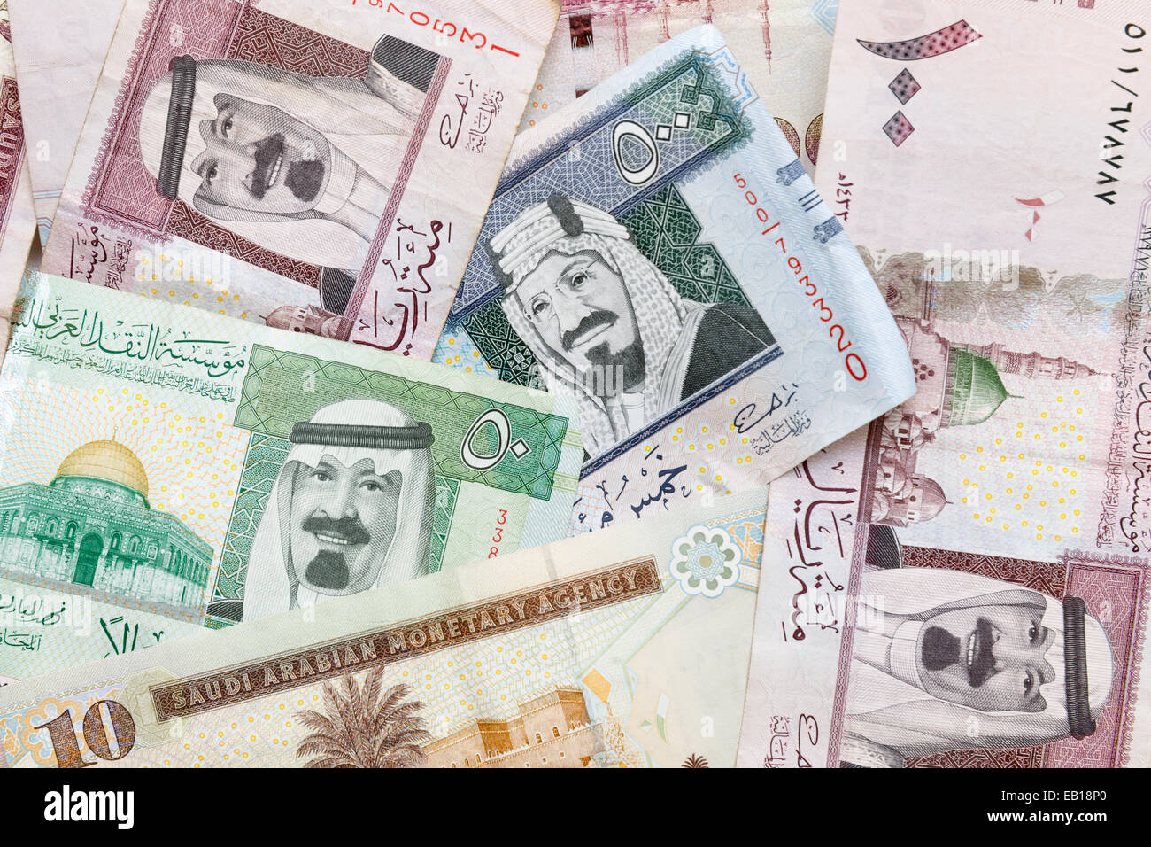 Modern Saudi Arabia money, banknotes detailed background photo texture ...