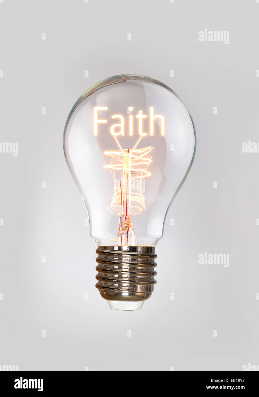 Religion, Faith concept in a filament lightbulb Stock Photo - Alamy