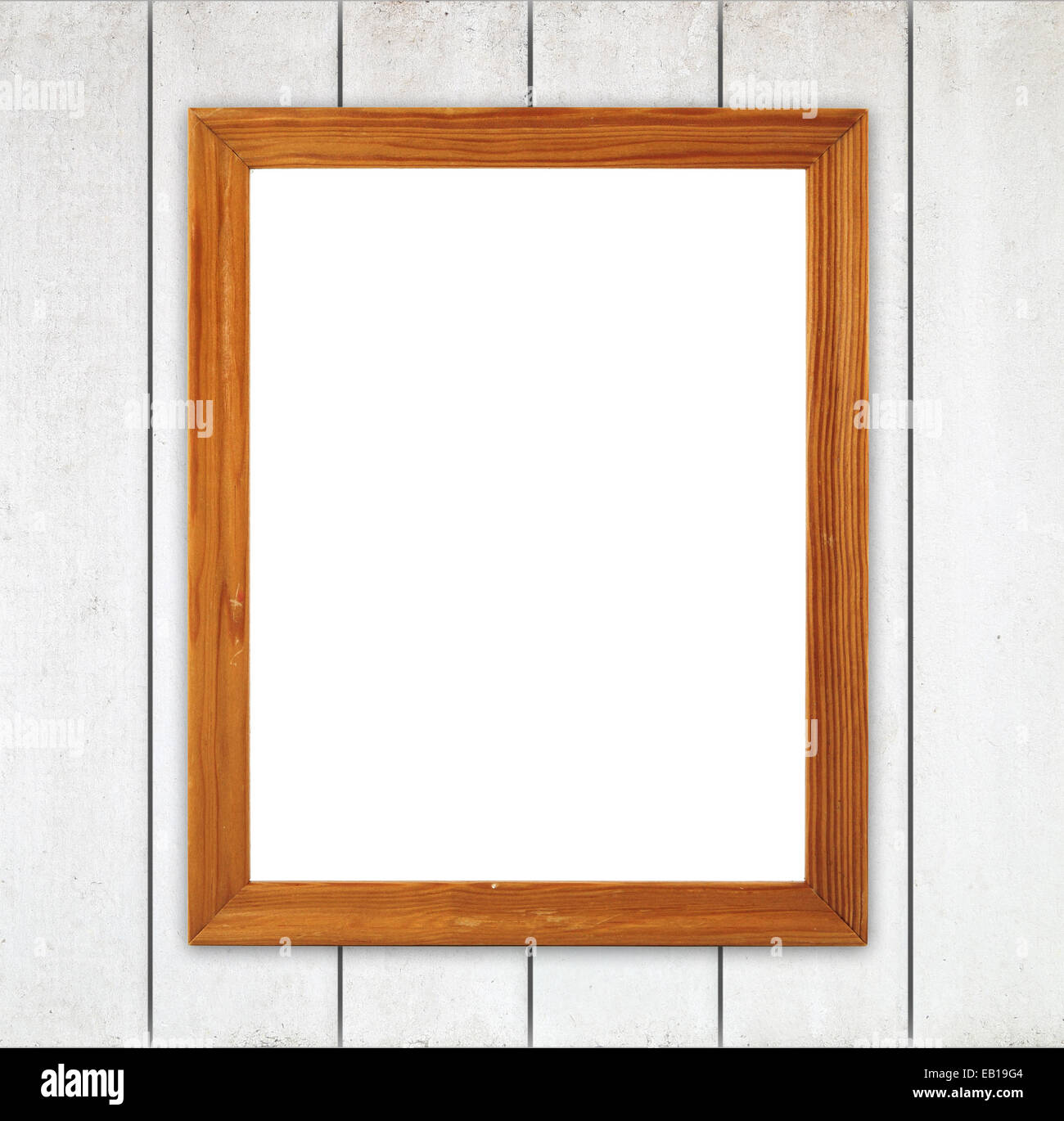 blank wood frame on wood wall background Stock Photo - Alamy