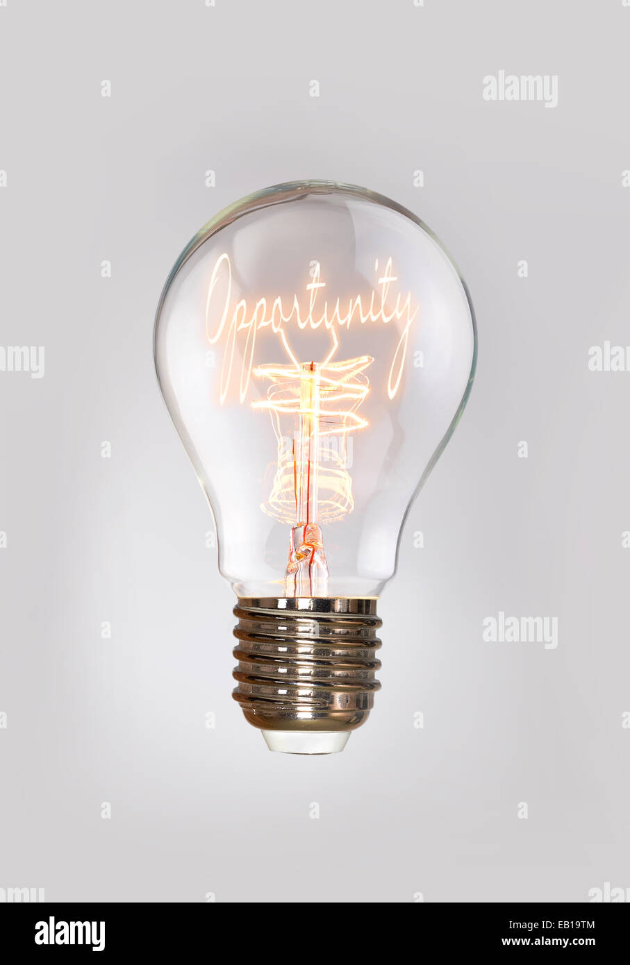 Opportunity concept in a filament lightbulb Stock Photo - Alamy