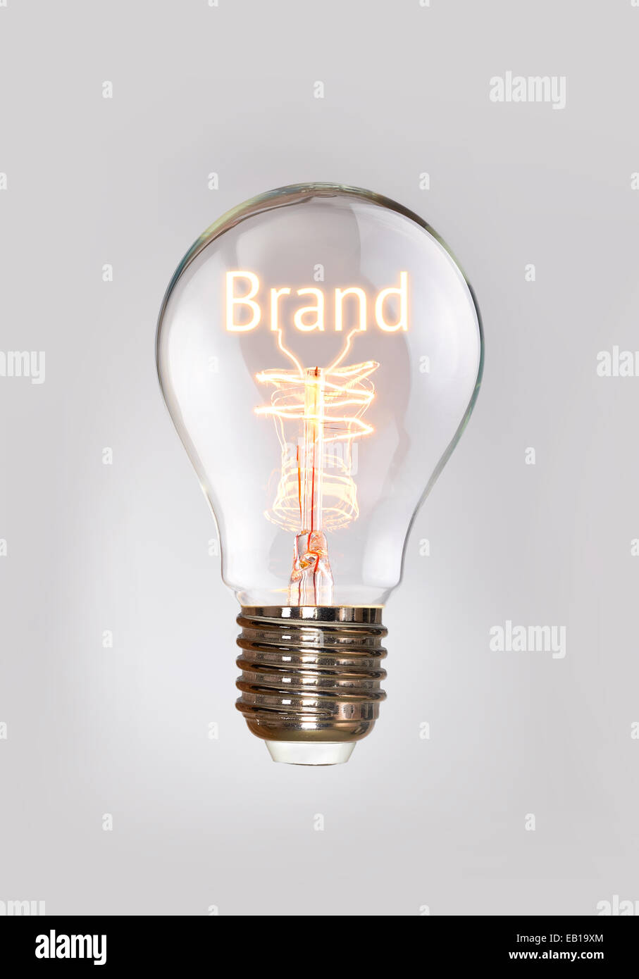 Brand concept in a filament lightbulb Stock Photo - Alamy