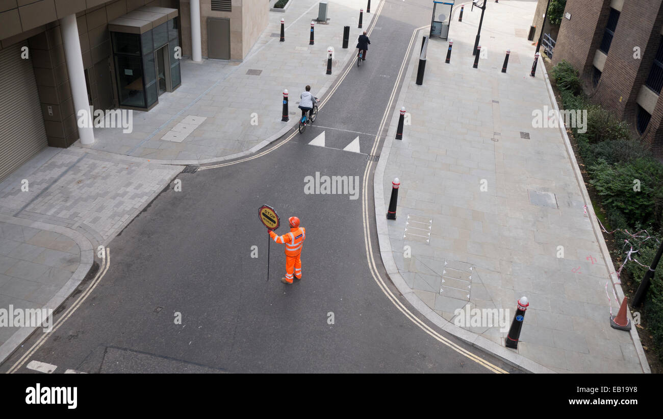 Banksman stop sign hi-res stock photography and images - Alamy