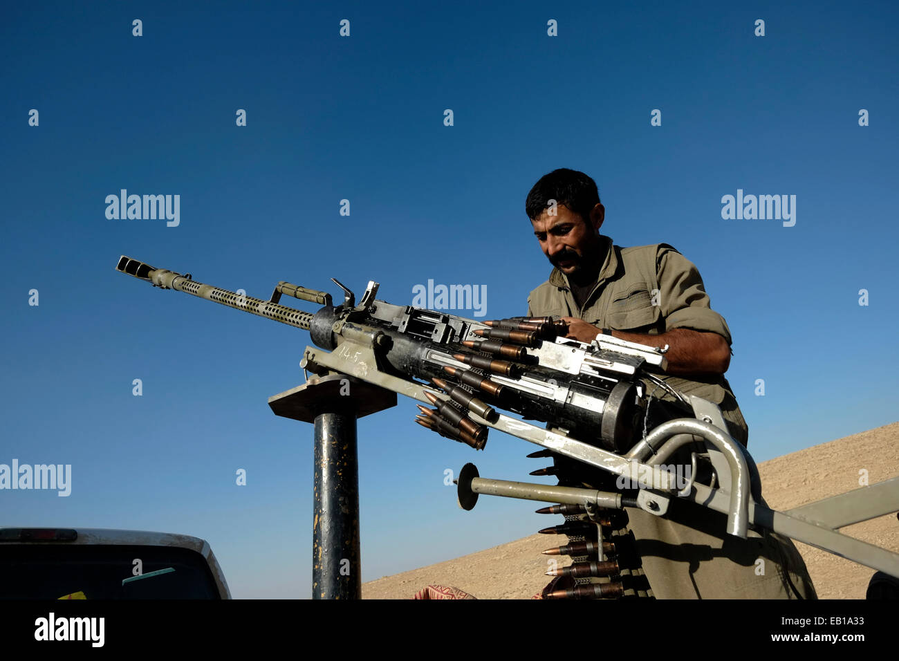 A Kurdish fighter of the People's Defense Forces HPG the military wing ...