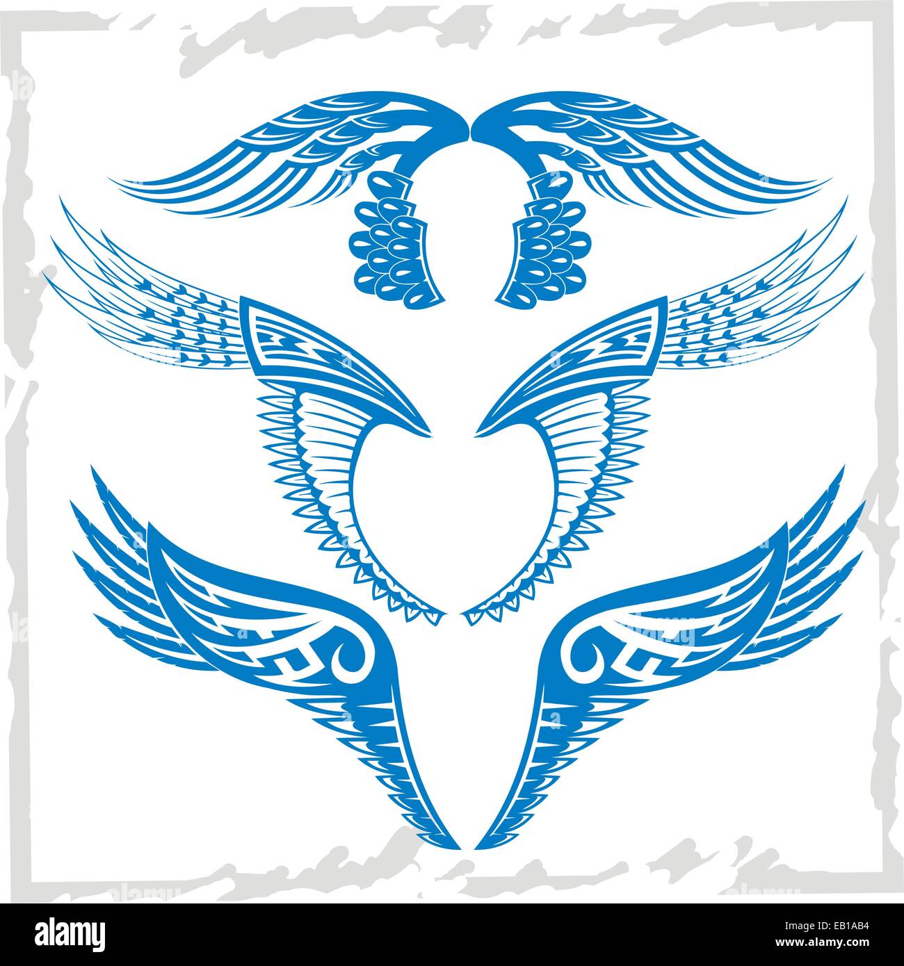 Wings Set. Vinyl-ready illustration Stock Photo - Alamy