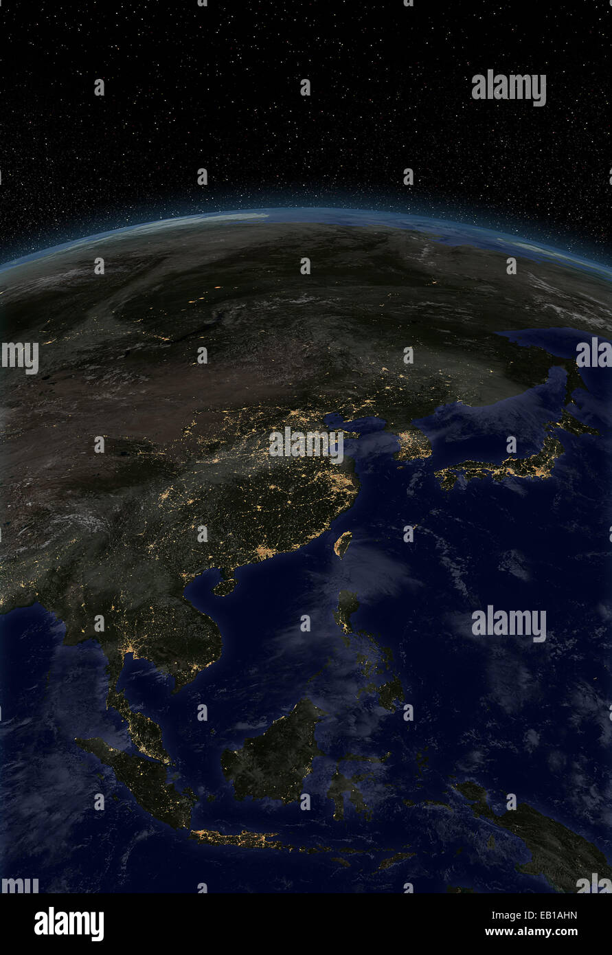 Asia satellite continent hi-res stock photography and images - Alamy