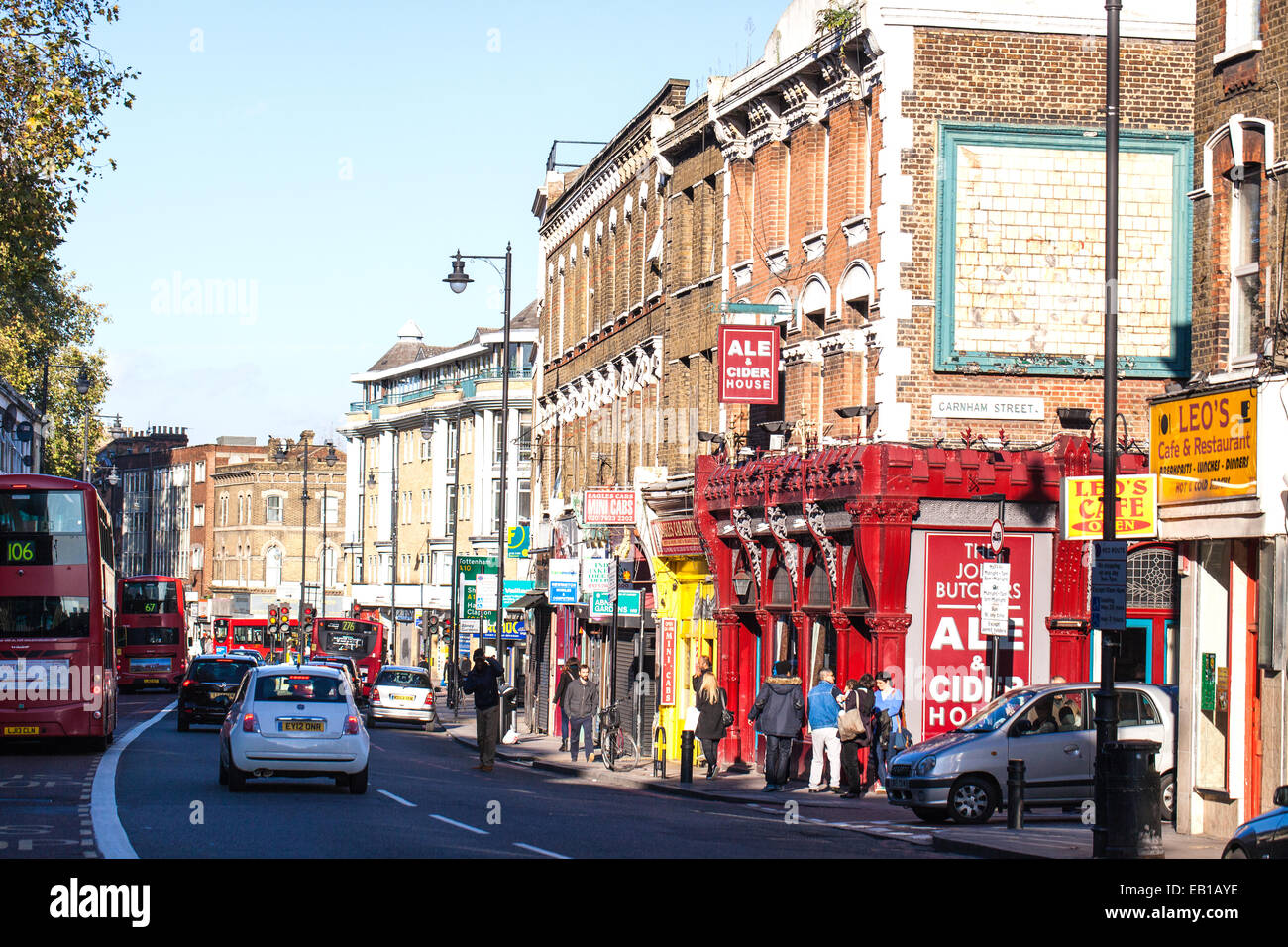 Stoke Newington high street scene, London, N16, England, UK Stock Photo ...