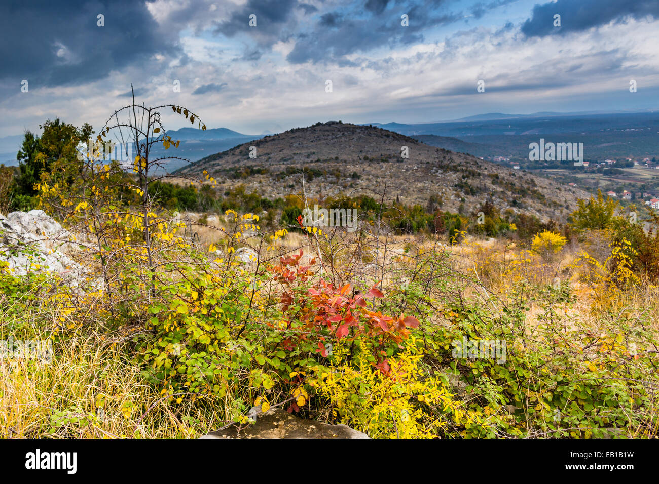 Autumn View of the Krizevac (Cross) Mountain in Medjugorje in Bosnia ed ...