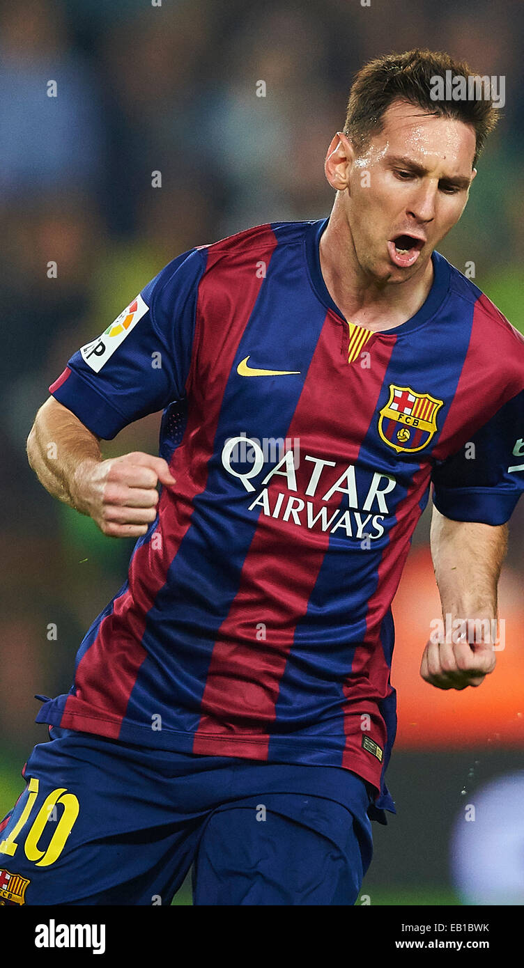 Lionel Messi (FC Barcelona) celebrates after scoring, during La Liga ...
