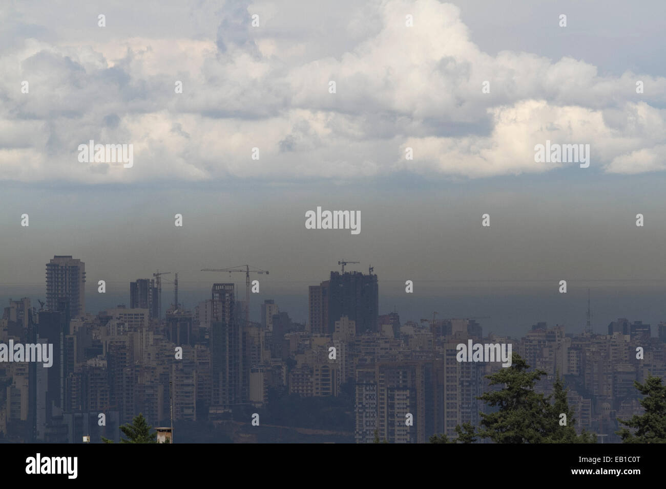 Beirut, Lebanon. 24th November, 2014. Beirut is covered in a thick ...