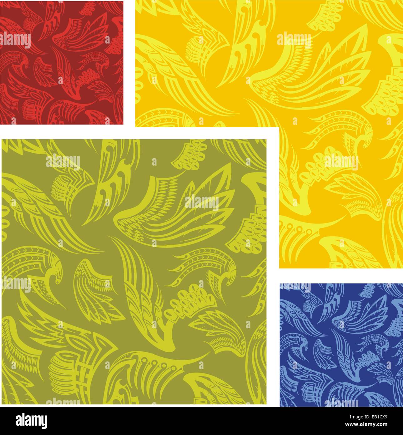 Wings - seamless pattern set Stock Photo - Alamy