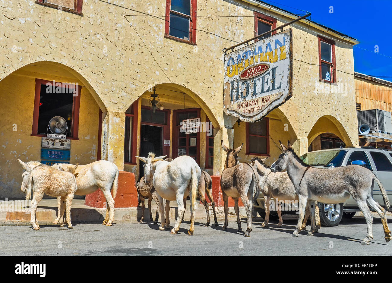 Historic Hotel on Route 66 in Oatman, Arizona Stock Photo - Alamy